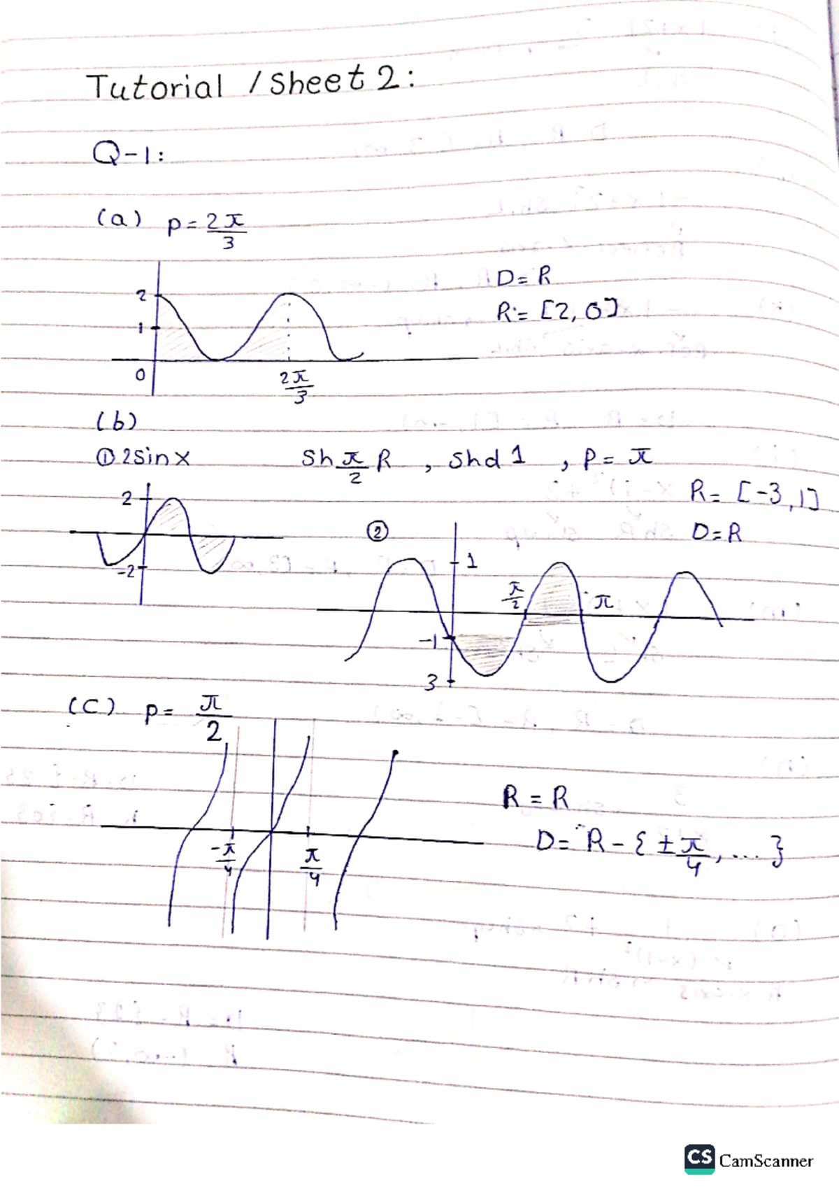 Tutorial 2 - work - Calculus I - Studocu