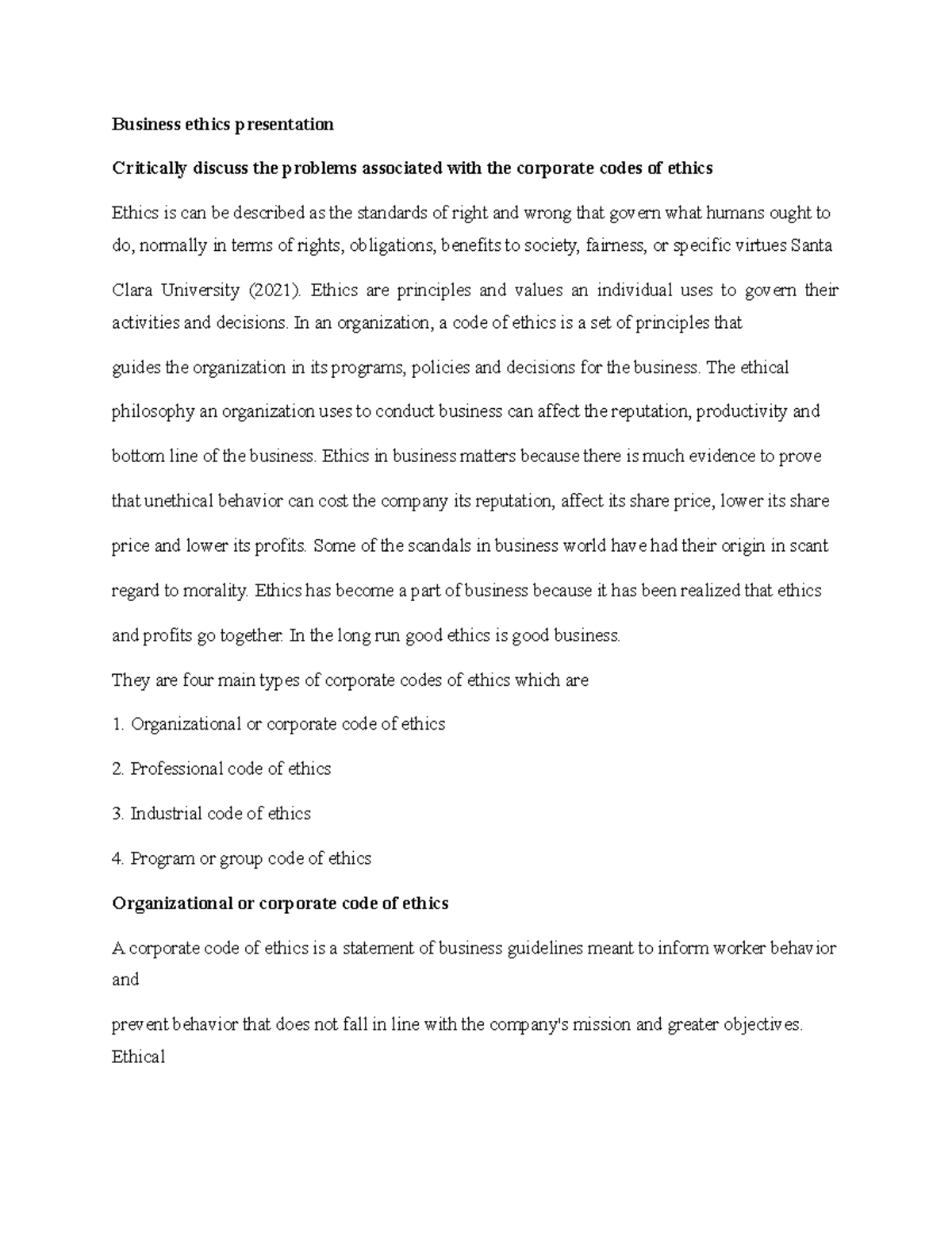 Business ethics presentation - Business ethics presentation Critically ...