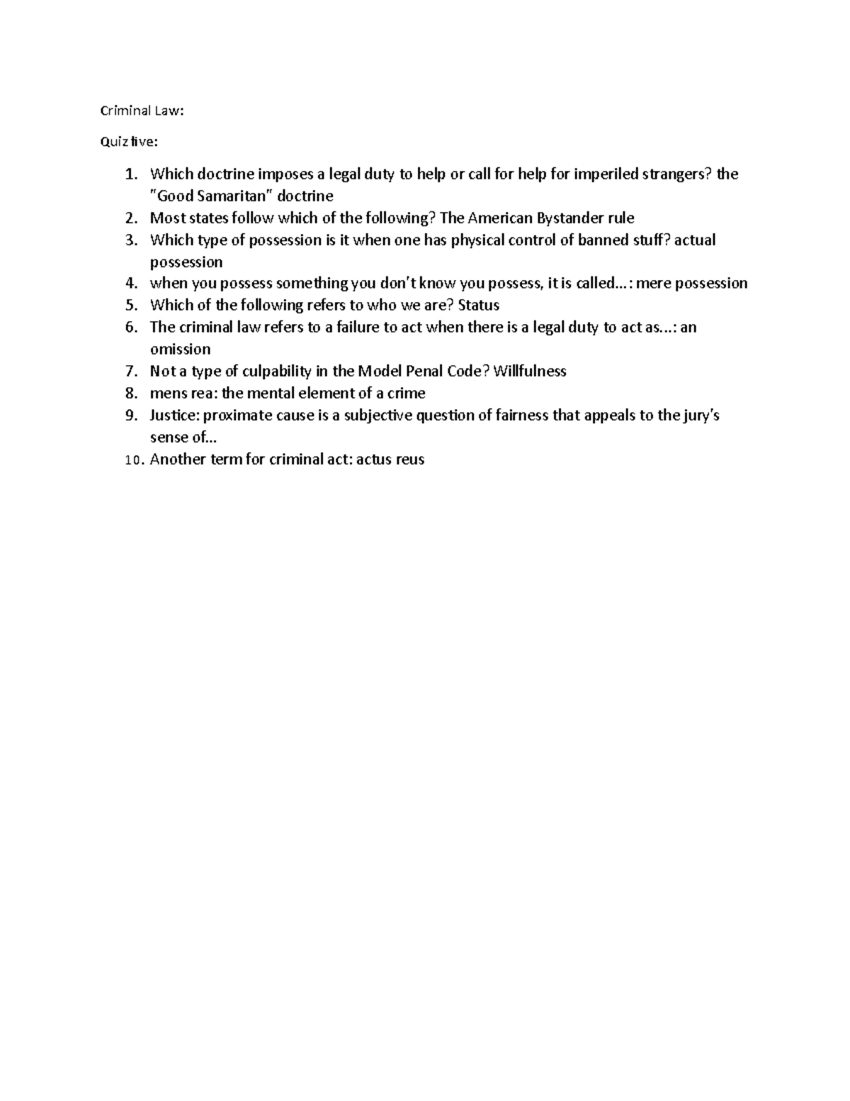 Criminal Law Quiz 5 Criminal Law Quiz Five Which Doctrine Imposes A criminal-law-quiz-5-criminal-law-quiz-five-which-doctrine-imposes-a