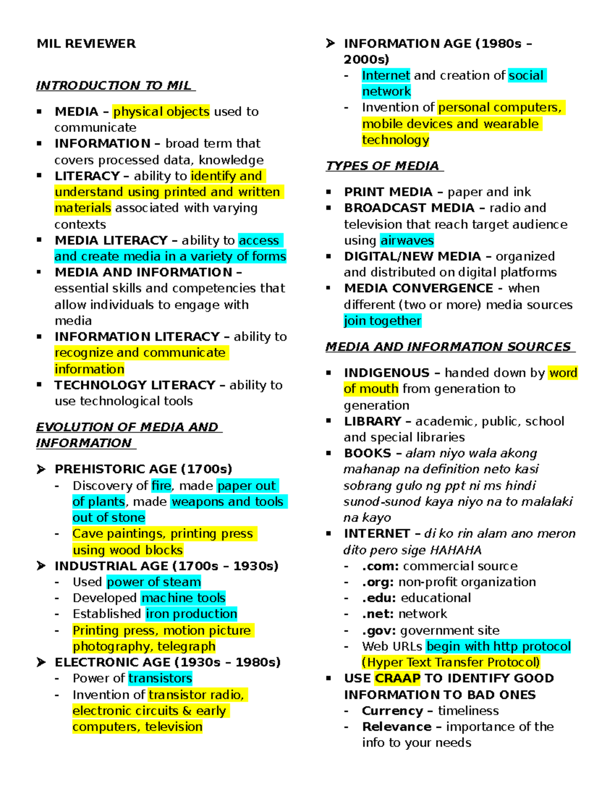 MIL- Reviewer - UPLOAD - MIL REVIEWER INTRODUCTION TO MIL MEDIA ...