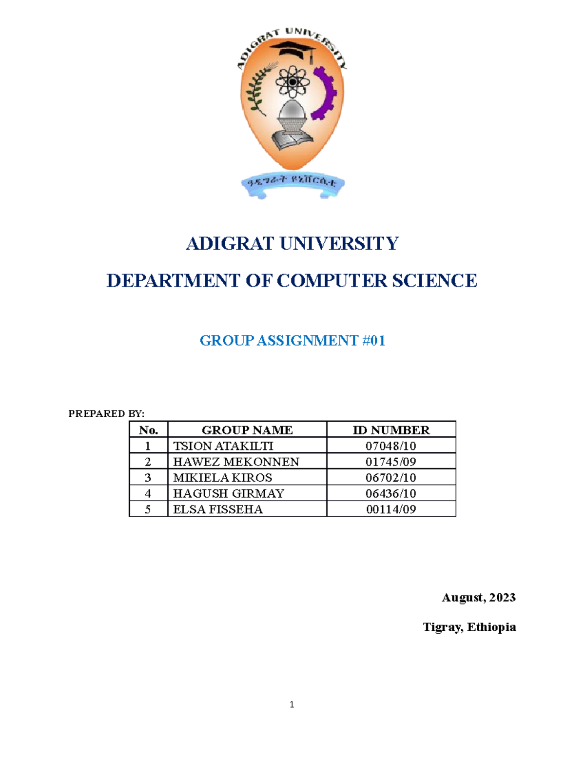 ARTIFICIAL INTELLEGENCE - ADIGRAT UNIVERSITY DEPARTMENT OF COMPUTER ...