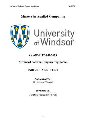 COMP8117 project - assignment - School of Computer Science cs.uwindsor Master of Applied ...