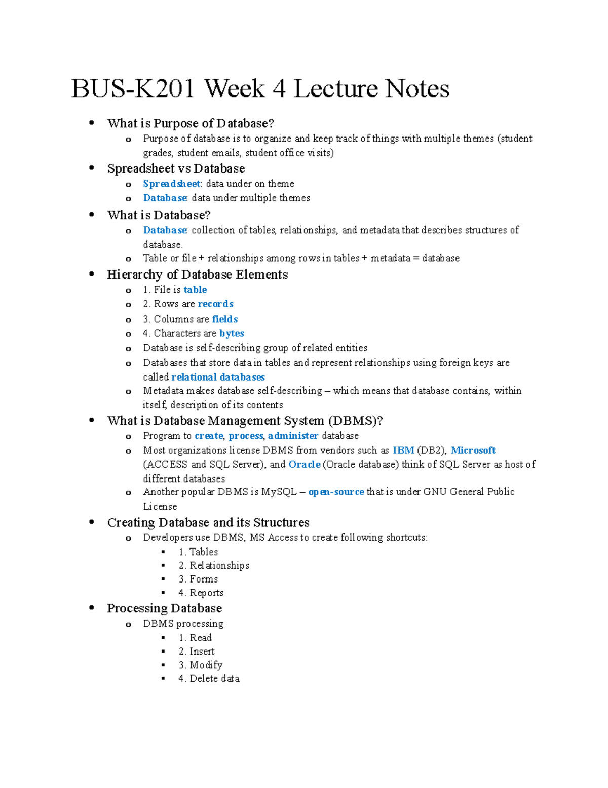 BUS-K201 Week 4 Lecture Notes - BUS-K201 Week 4 Lecture Notes What is ...