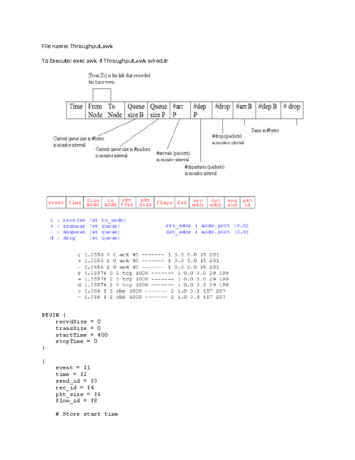 7-Network Simulation-04-11-2024 - Computer Networks - File name: Throughput To Execute: exec awk ...