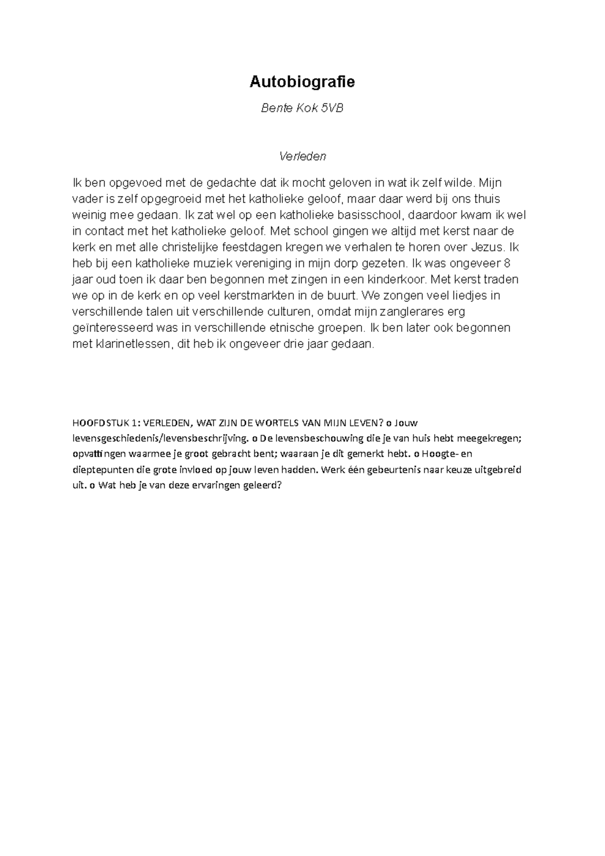Autobiografie - ifvdsrwerwqerw - Autobiografie Bente Kok 5VB Verleden ...