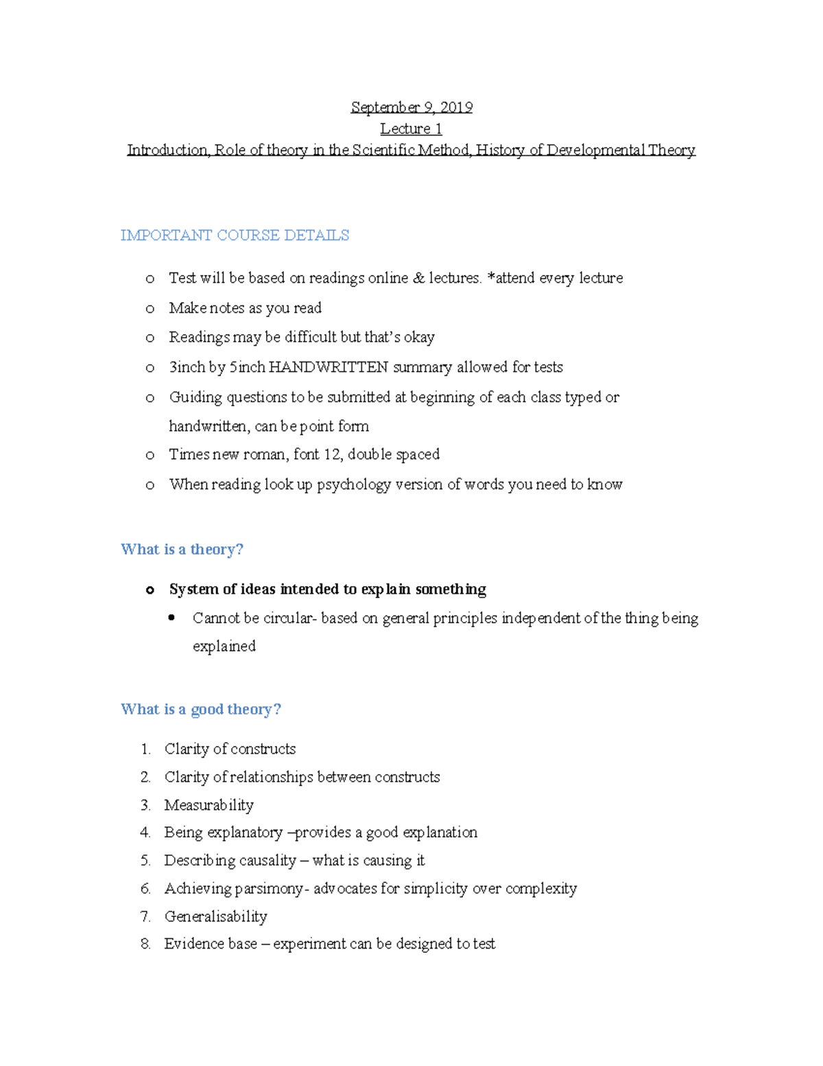 Lecture 1 Introduction Role Of Theory In The Scientific Method And