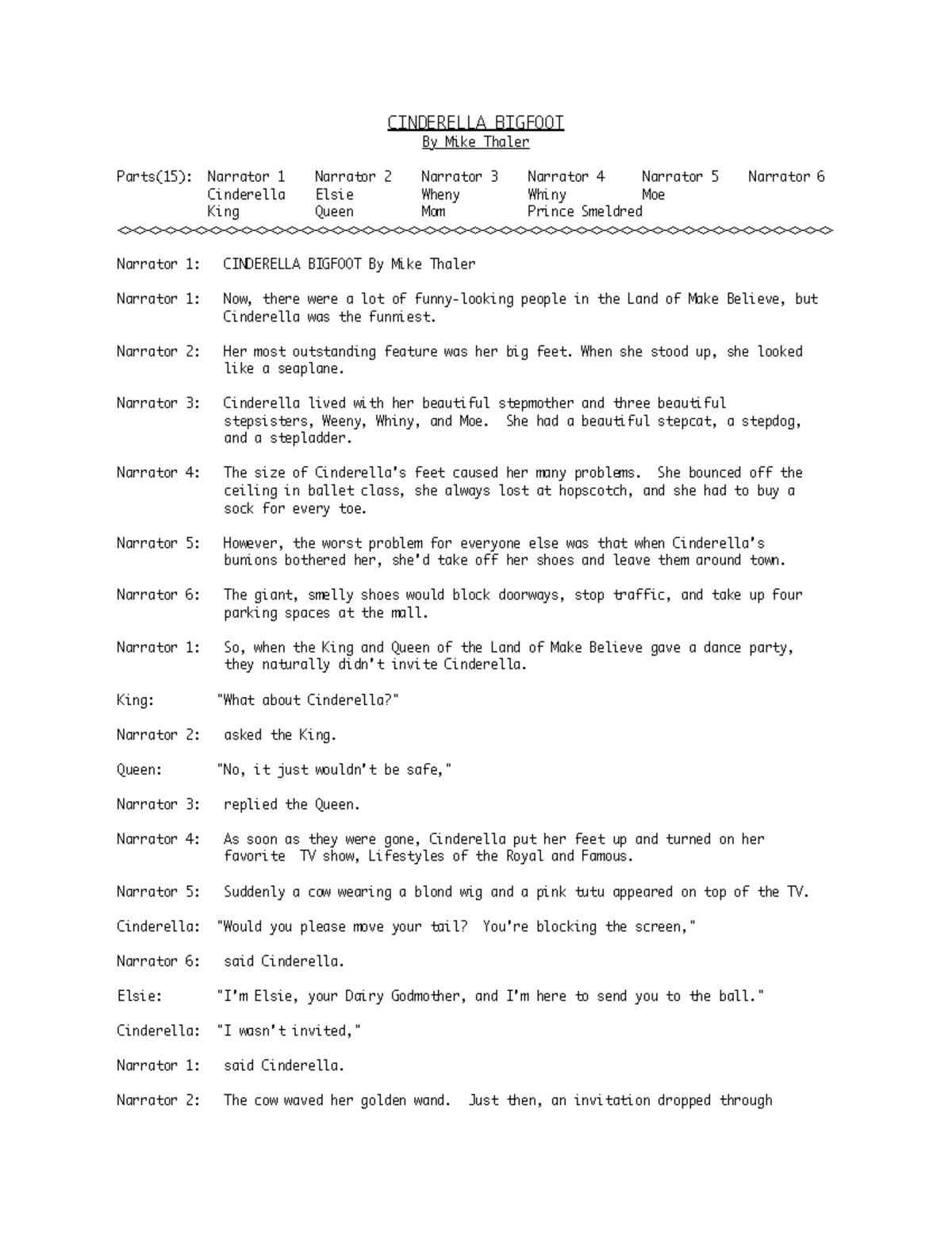 Cinderellabigfoot - This is only for literature purpose - CINDERELLA ...