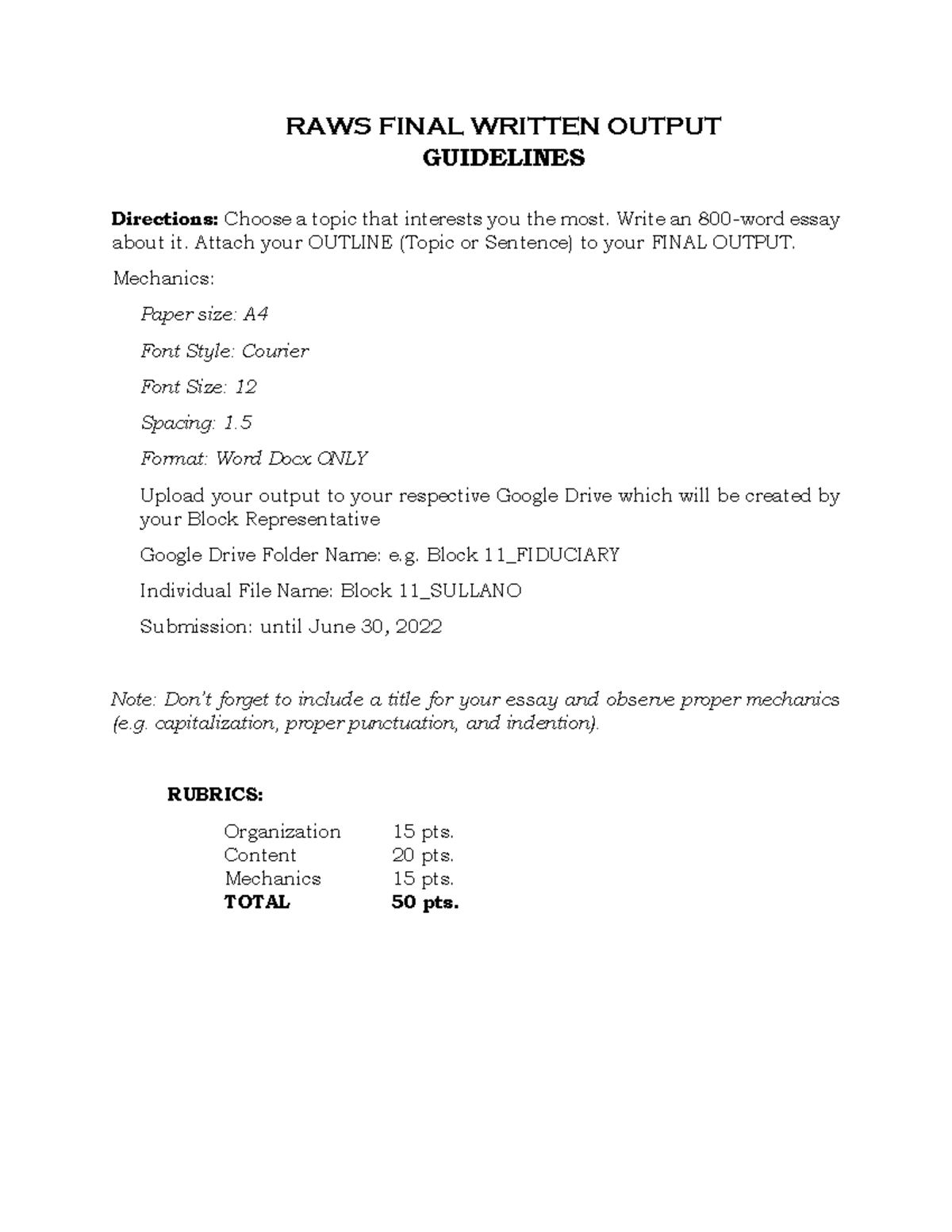 Final- Written- Output- Guidelines Sullano - RAWS FINAL WRITTEN OUTPUT ...