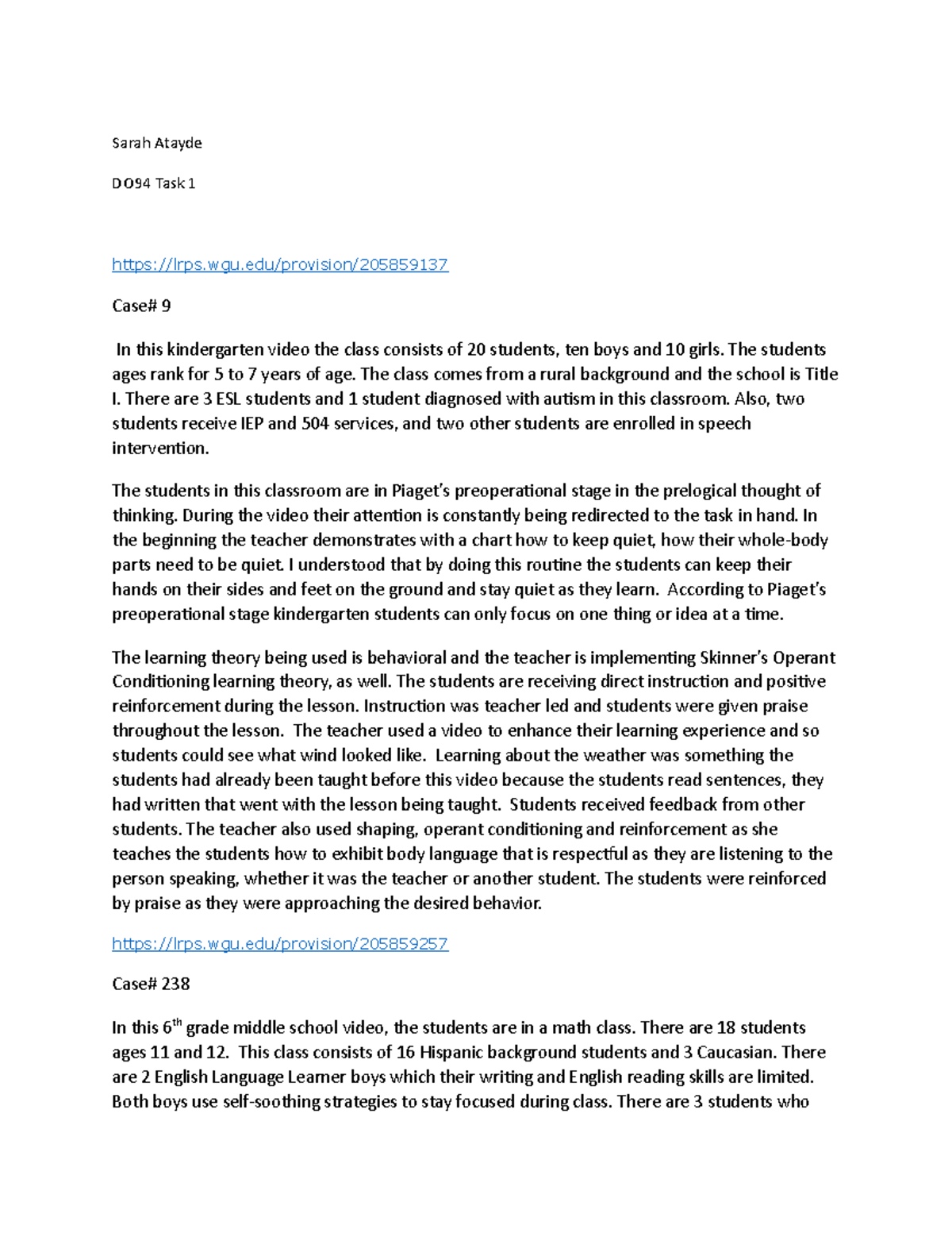 D094 Task 1 - This was a ask and I passed it - Sarah Atayde DO94 Task 1 ...