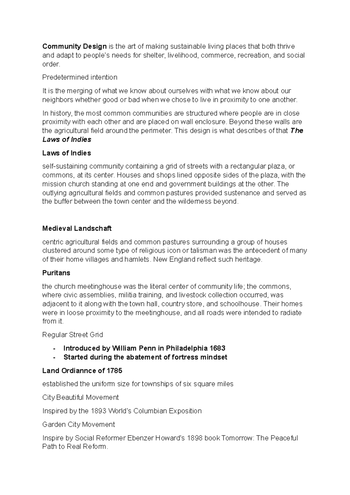 Community Design is the art of making sustainable living places that ...