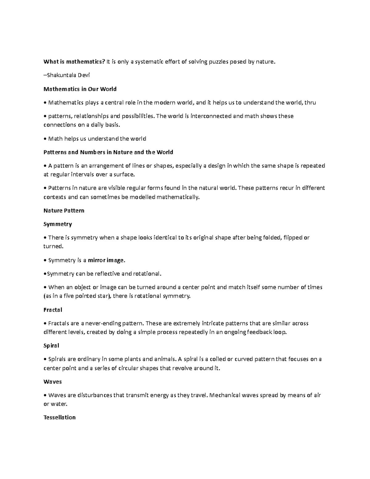 Mathematics Reviewer Pasar What Is Mathematics It Is Only A