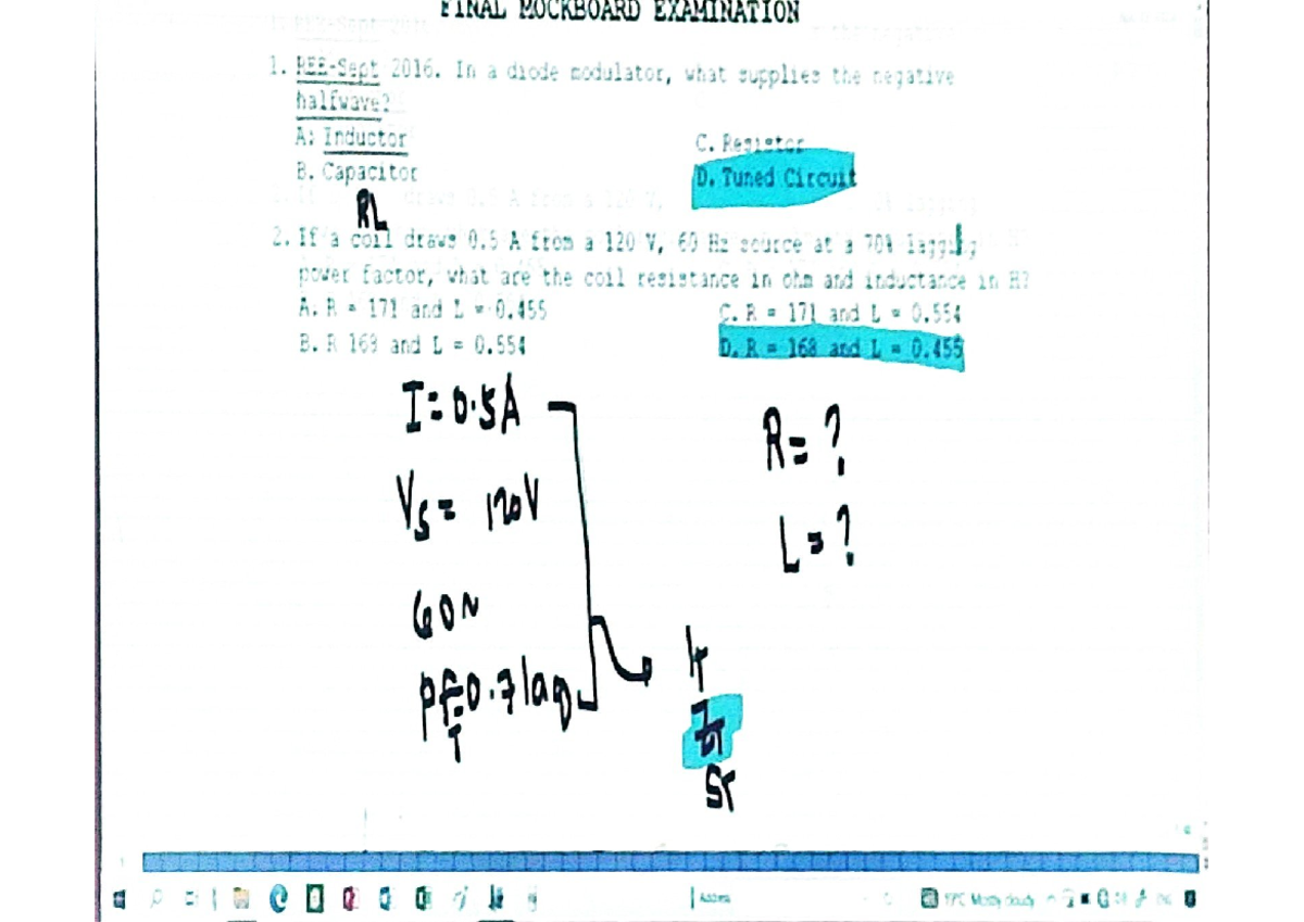 EE 7 Final Mock Board - only compilation on our exam and such ...