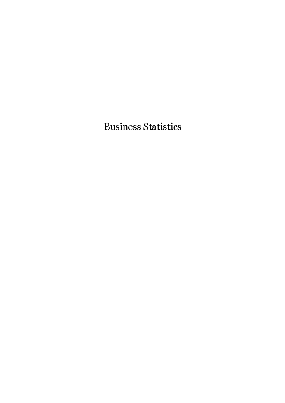 Business Statistics - Vague notes - Business Statistics Lecture 2 ...