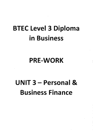 Unit 3 A Revision - unit 3 - Unit 3: Personal and Business Finance ...