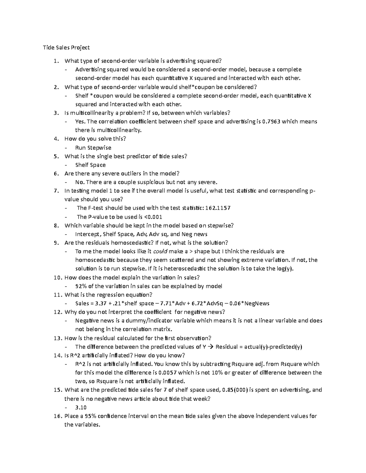 Tide Sales Project - Assignment for tide pods - Tide Sales Project What ...