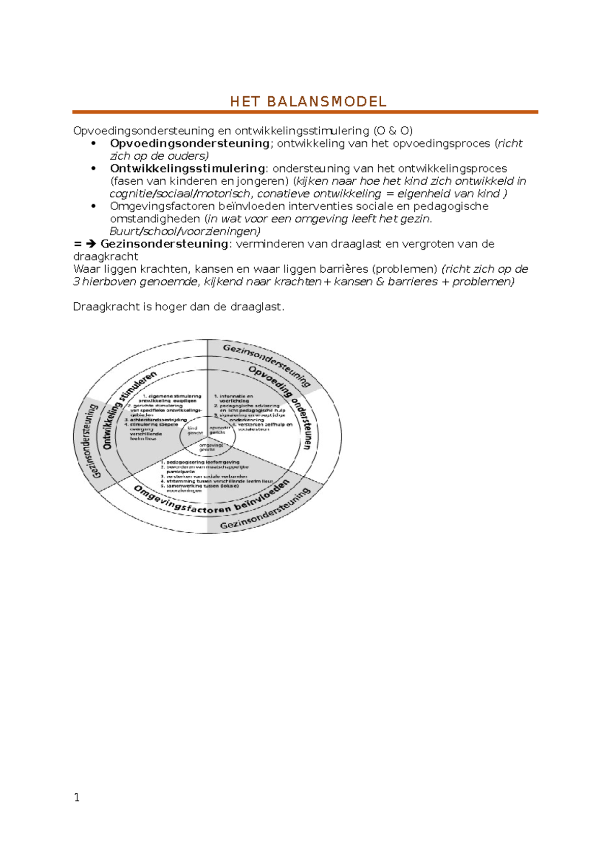 inleiding in de pedagogiek samenvatting - HET BALANSMODEL ...