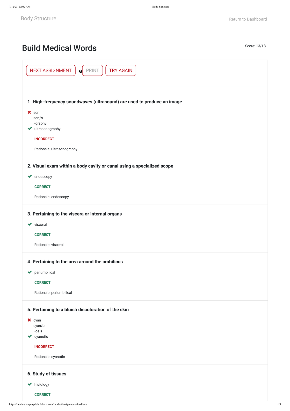 Ch 4 medical words - notes - 7/12/23, 12:02 AM Body Structure - Studocu