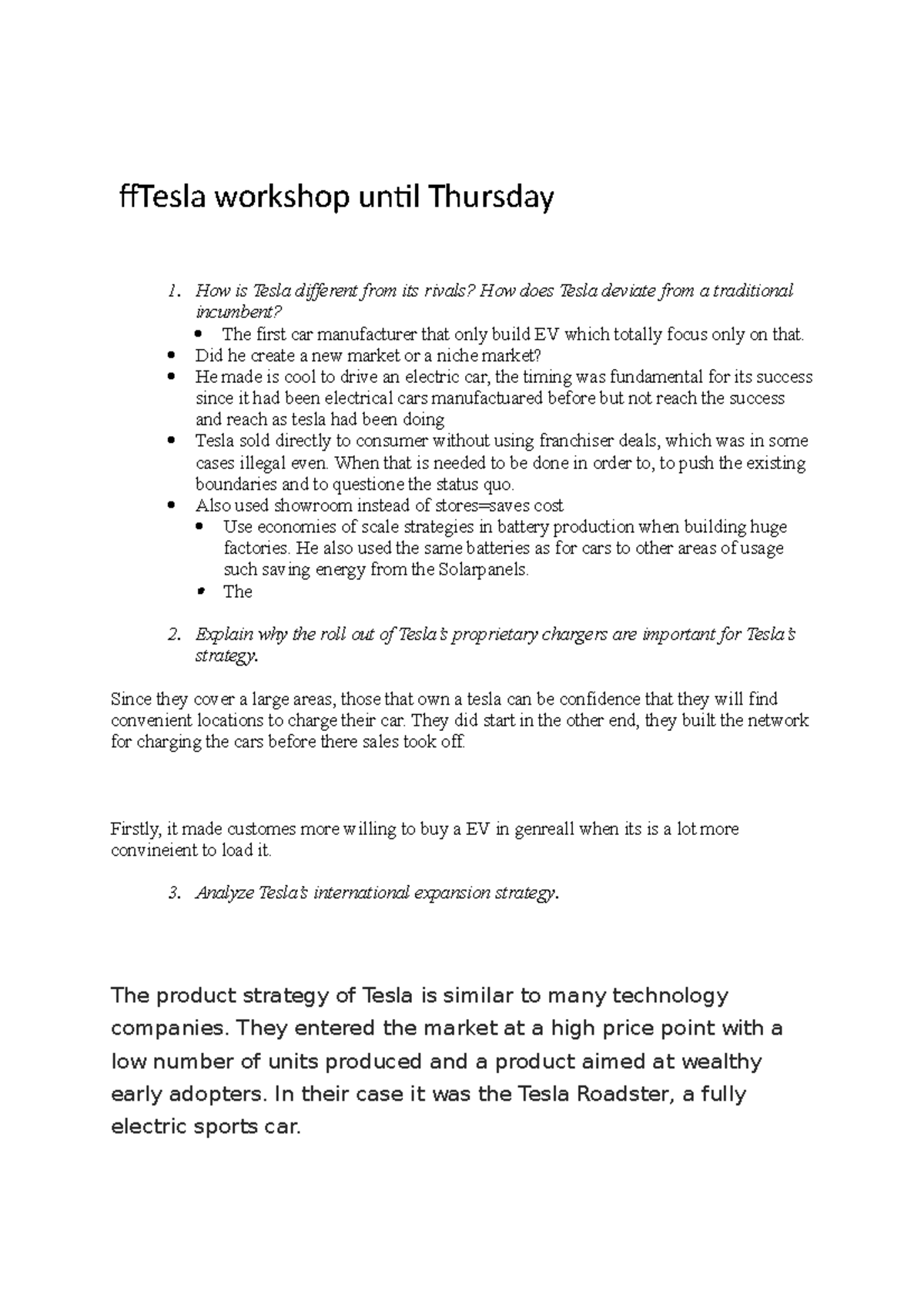 Tesla workshop until Thursday - How is Tesla different from its rivals ...