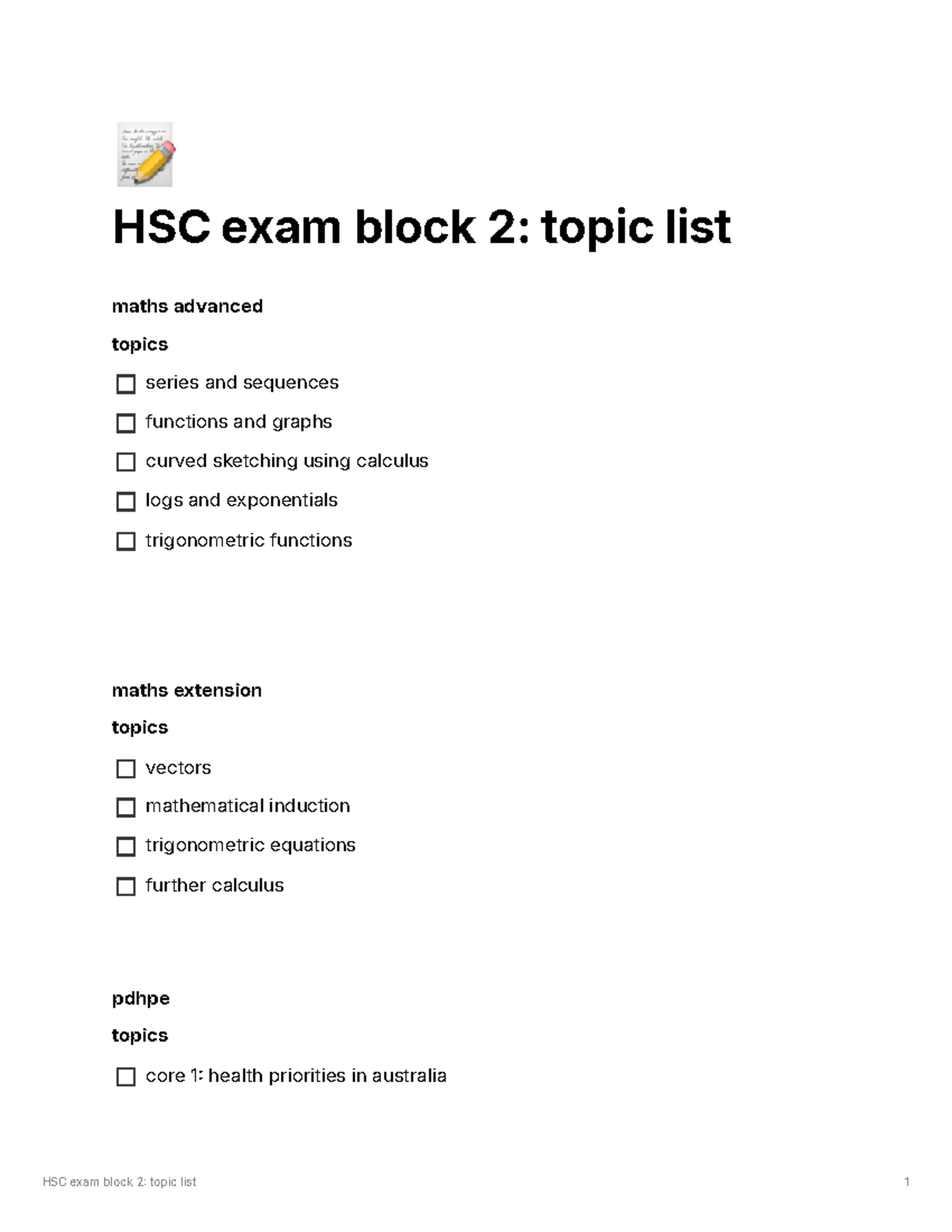 52aeaecf-e934-4d41-8aa0-31413 be58988 HSC exam block 2 topic list - HSC ...