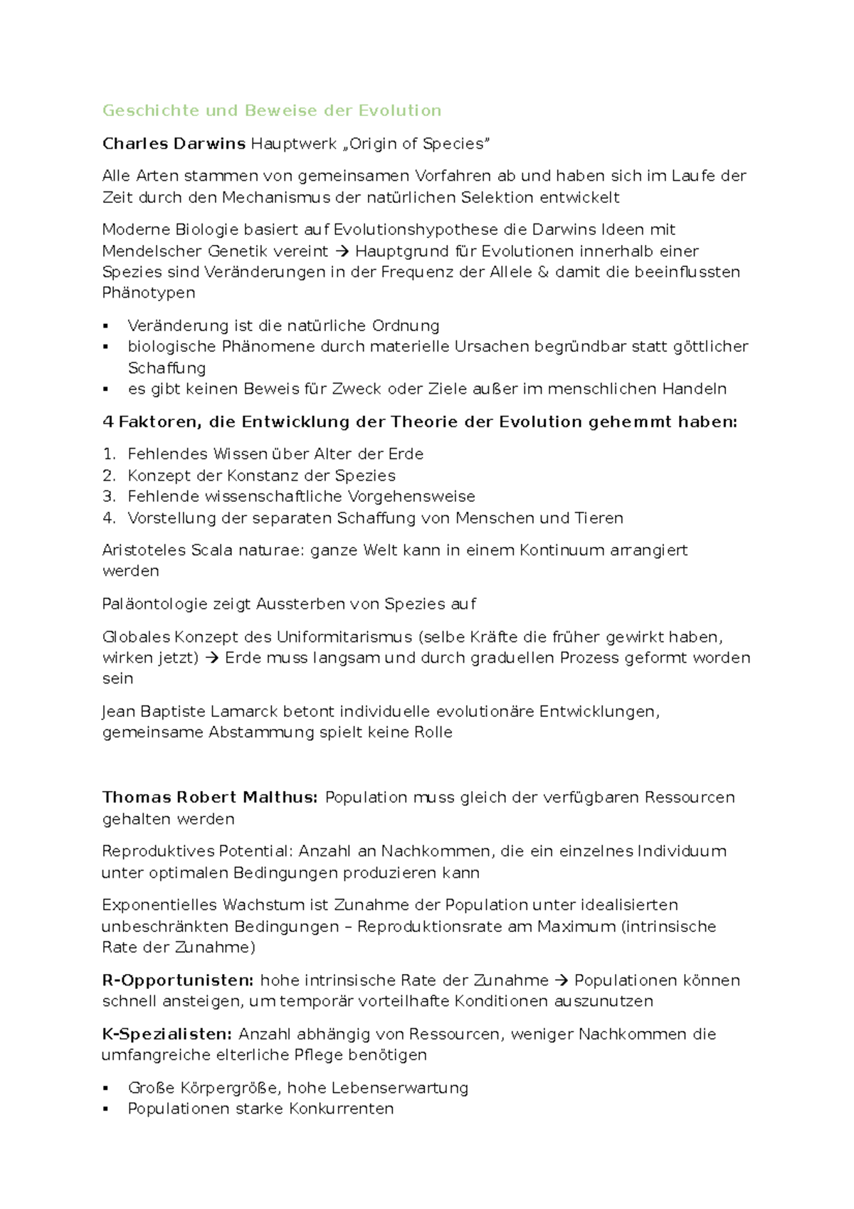 Geschichtlicher Hintergrund - Geschichte und Beweise der Evolution ...