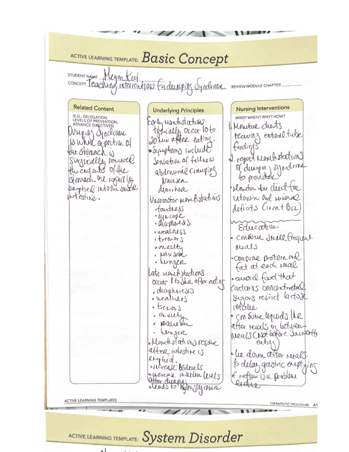 Identifying the need for increased nutrition System Disorder - ACTIVE ...