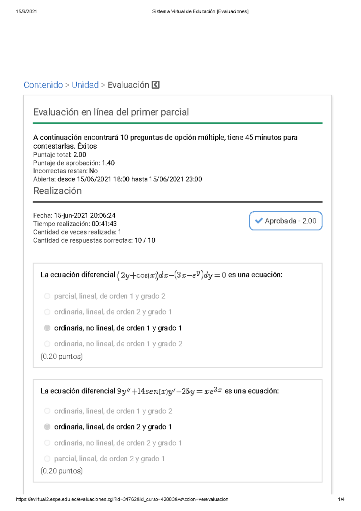 Prueba en línea 1 - sdfgdfg - Contenido > Unidad > Evaluación Fecha: 15 ...