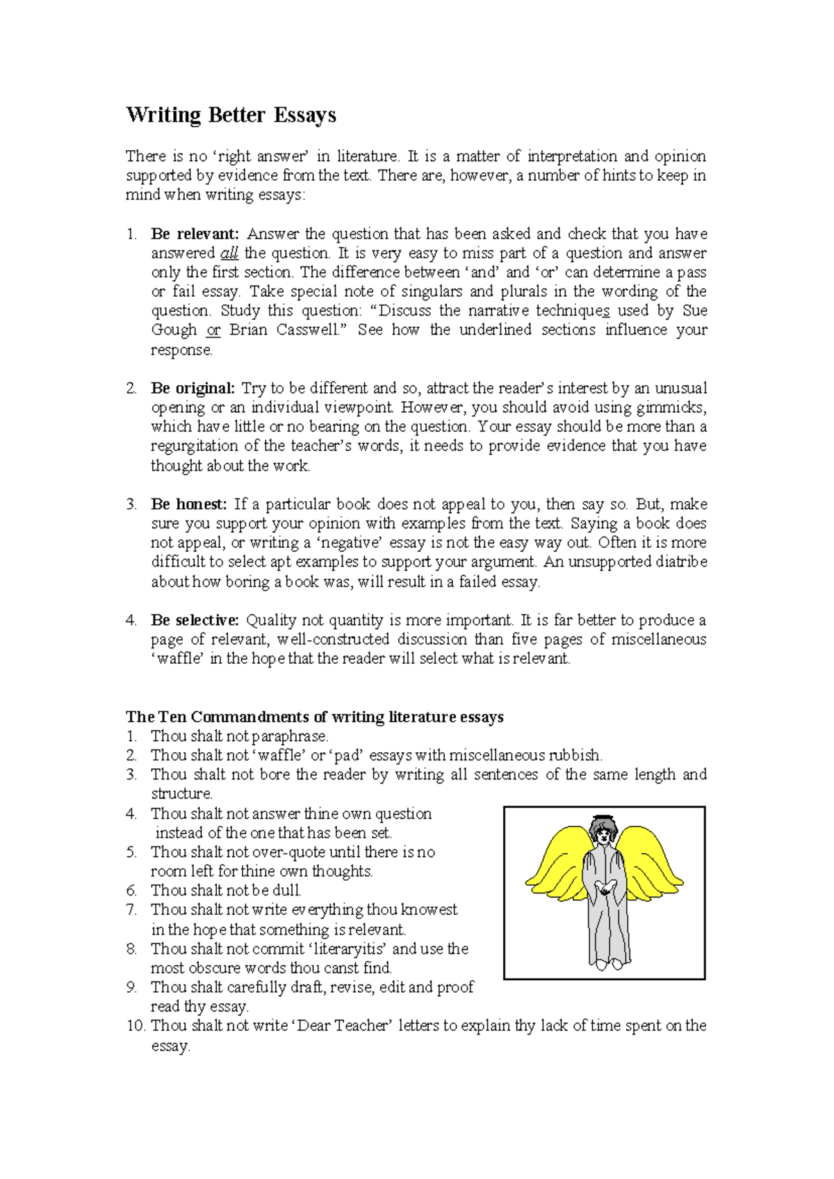 11 Writing Better Essays - Writing Better Essays There is no ‘right ...