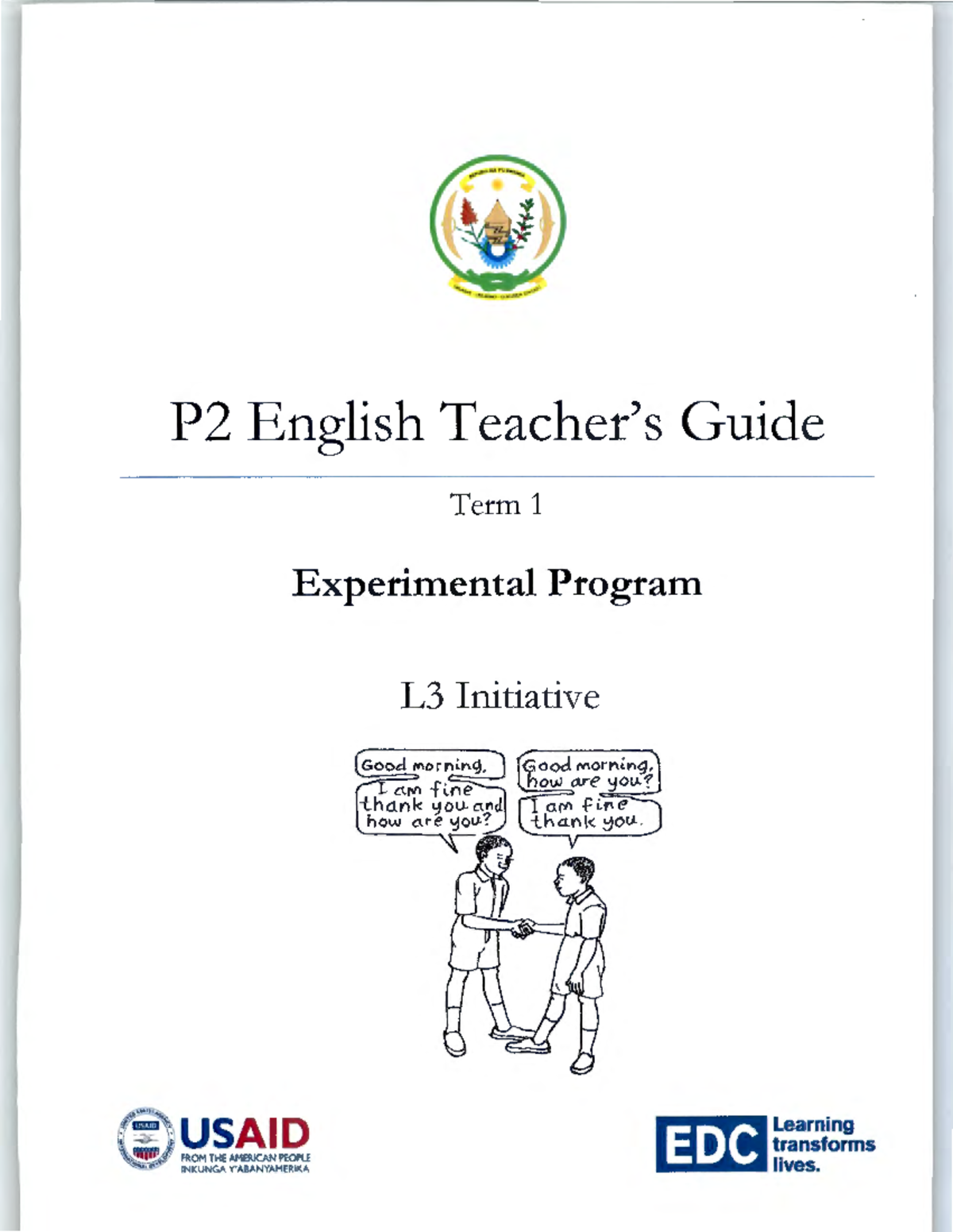 PA00T29N - P2 English Teacher's Guide Term 1 Experimental Program ...