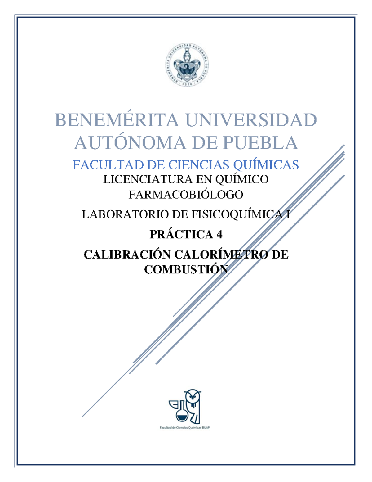 Práctica 4 Calorimetría De Combustión BenemÉrita Universidad