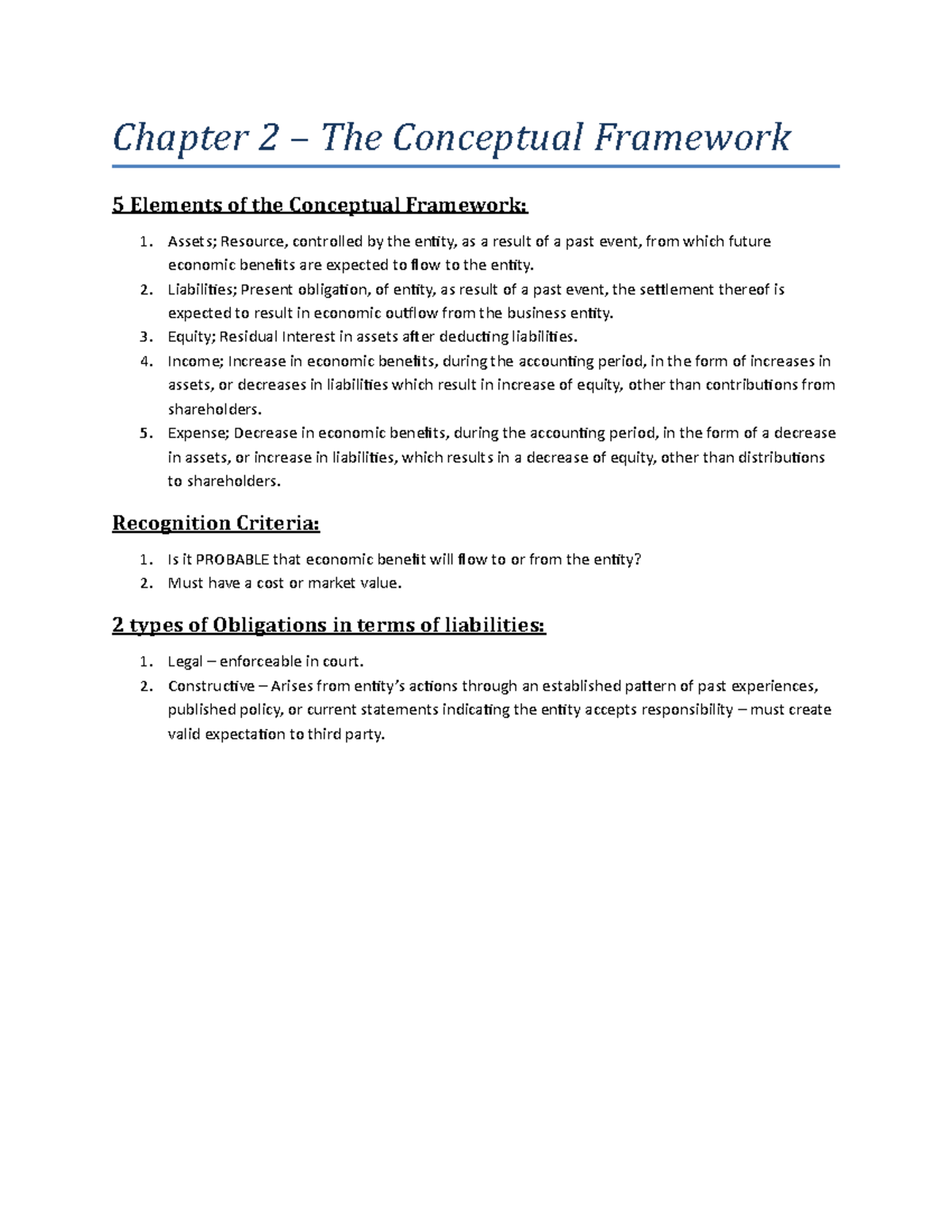 Chapter 2 - Conceptual Framework - Chapter 2 The Conceptual Framework 5 ...