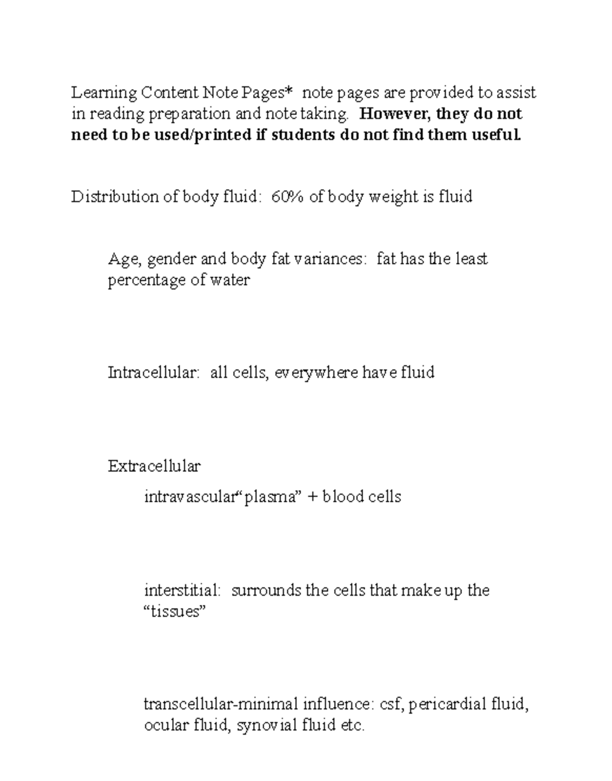 exam 2 practice - Learning Content Note Pages* note pages are provided ...