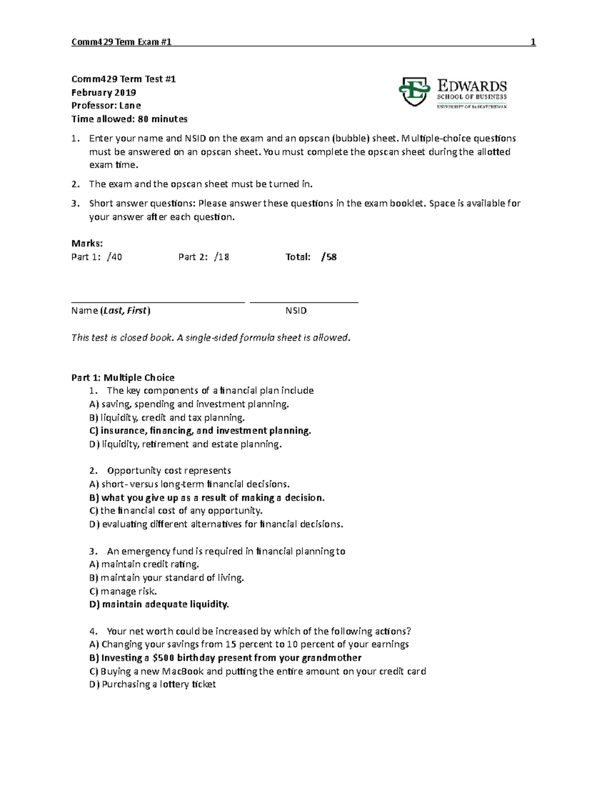 Midterm Practice questions (midterm practice) - Commerce 4Fp3 ...