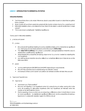 Module 5 Lesson 1 - Asdfghjkl - LESSON 1: INTRODUCTION TO EPIDEMIOLOGY Definition of ...