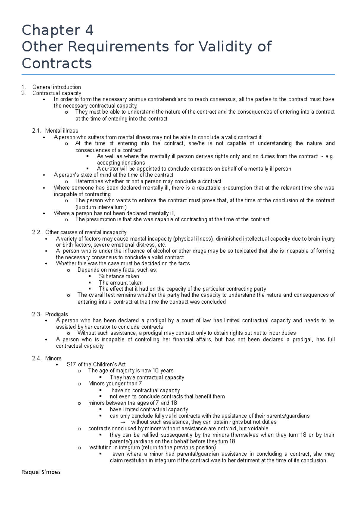 Chapter 4 - Other requirements for Validity of Contracts - Chapter 4 ...