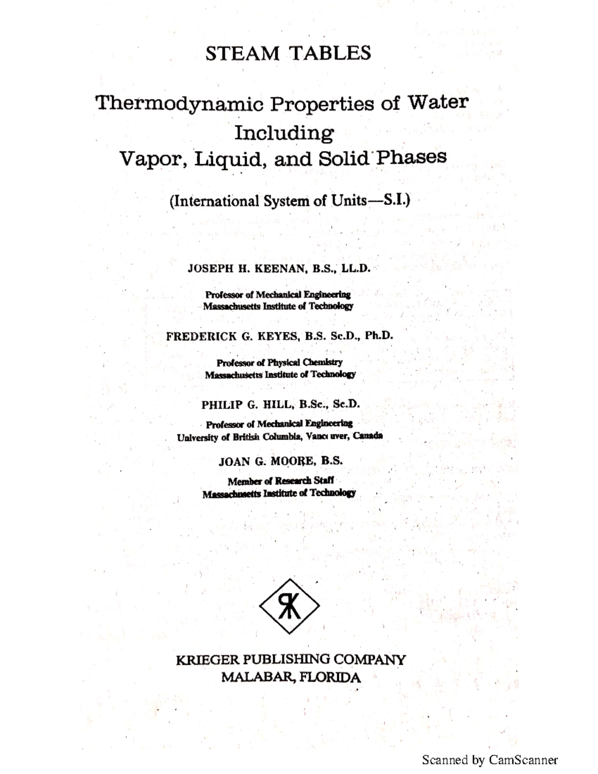 Steam table - For ME - STEAM TABLES Thermodynamic Properties of Water ...