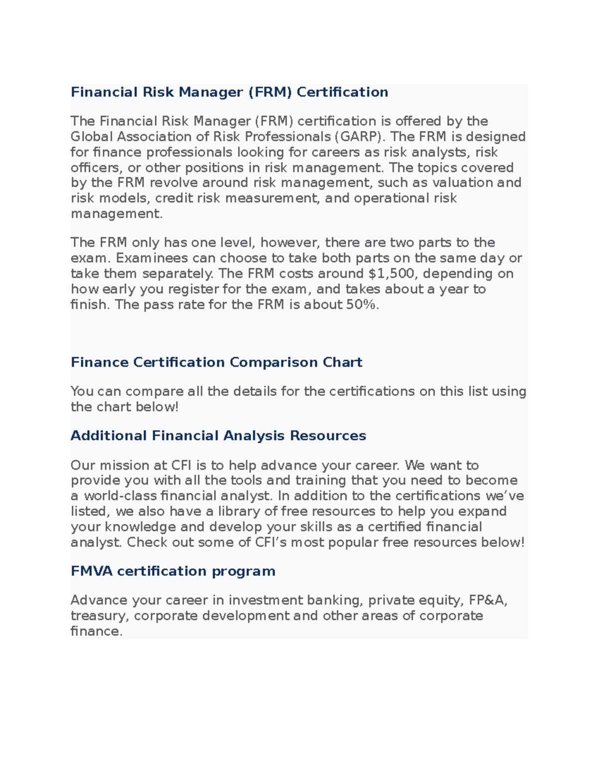 Financial Risk Manager - The FRM is designed for finance professionals ...