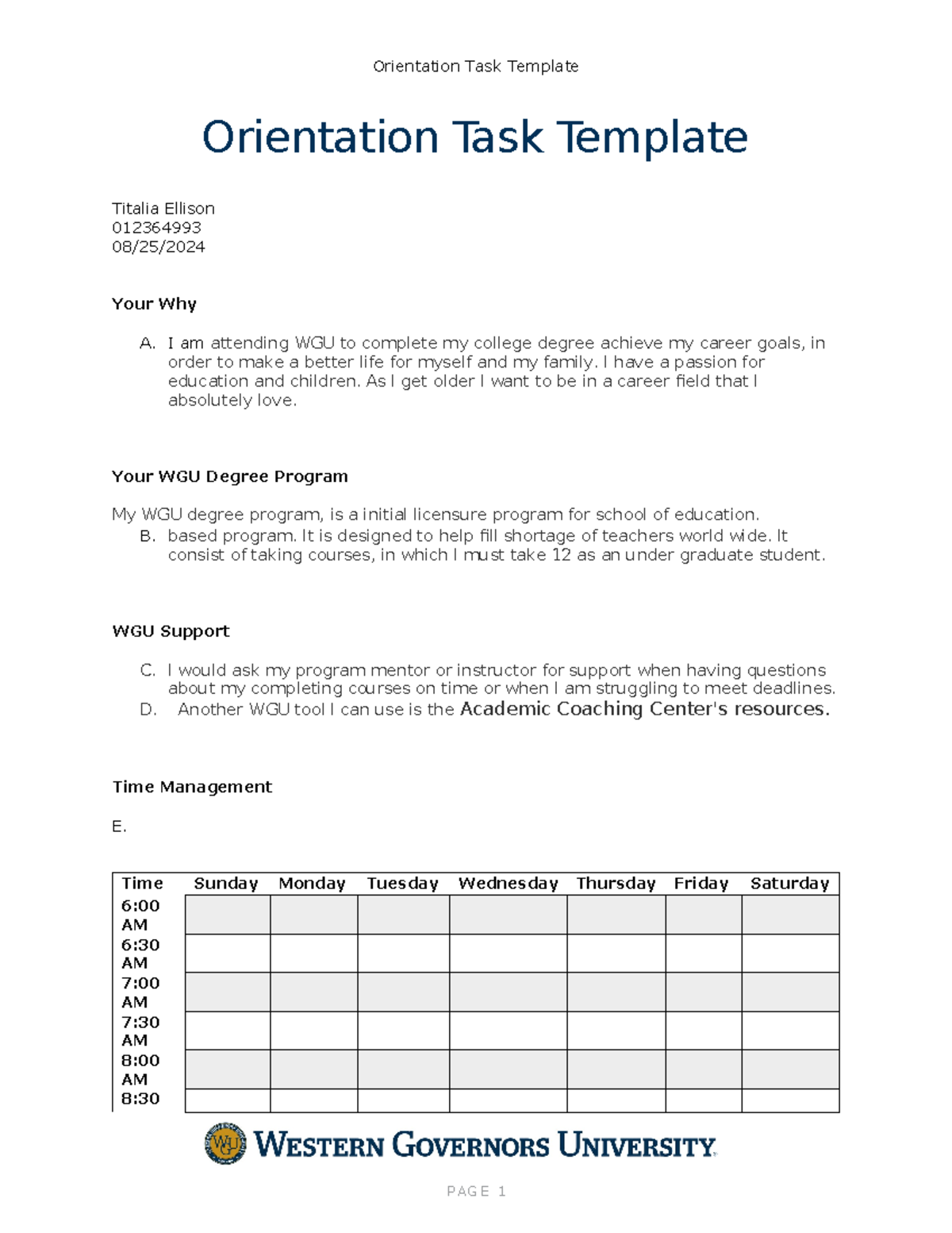Titalia Orientation task - Orientation Task Template Orientation Task ...