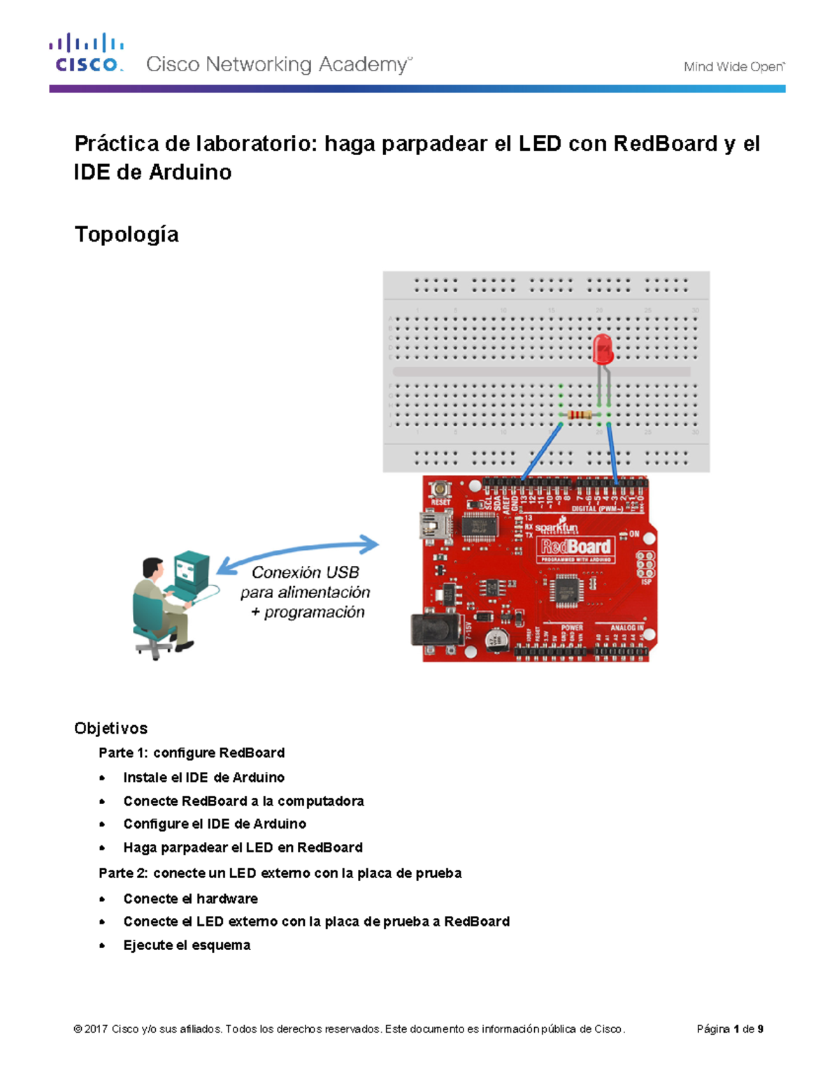 Practica Lavoratorio 4 - Práctica de laboratorio: haga parpadear el LED con RedBoard y el IDE de ...