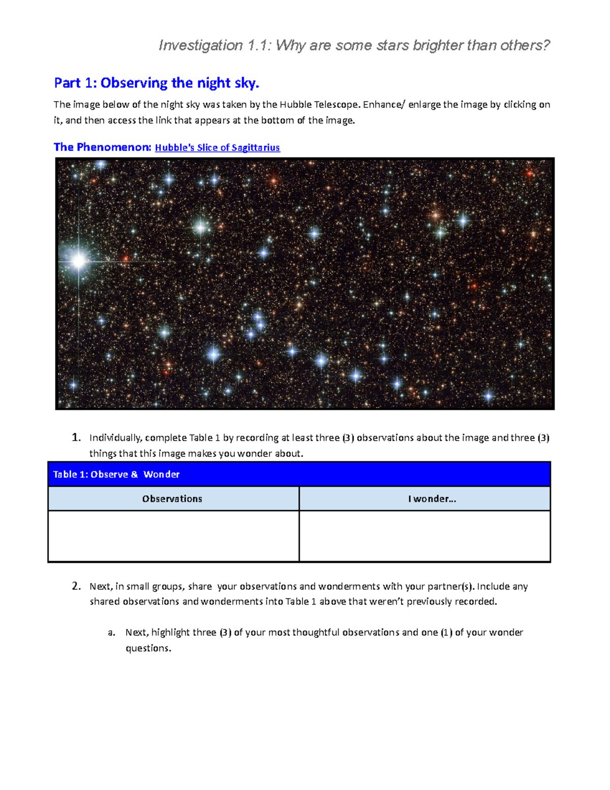 1.1 Why are some stars brigher F22 - Part 1: Observing the night sky ...