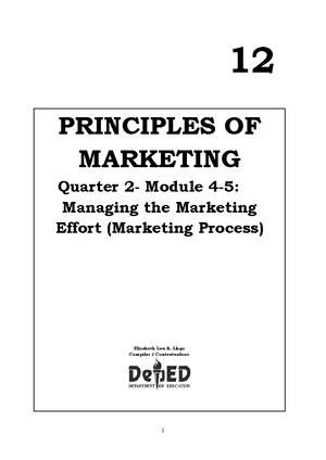 2 Q1 Marketing - PRINCIPLES OF MARKETING Quarter 1- Module 2: Traditional and Contemporary ...