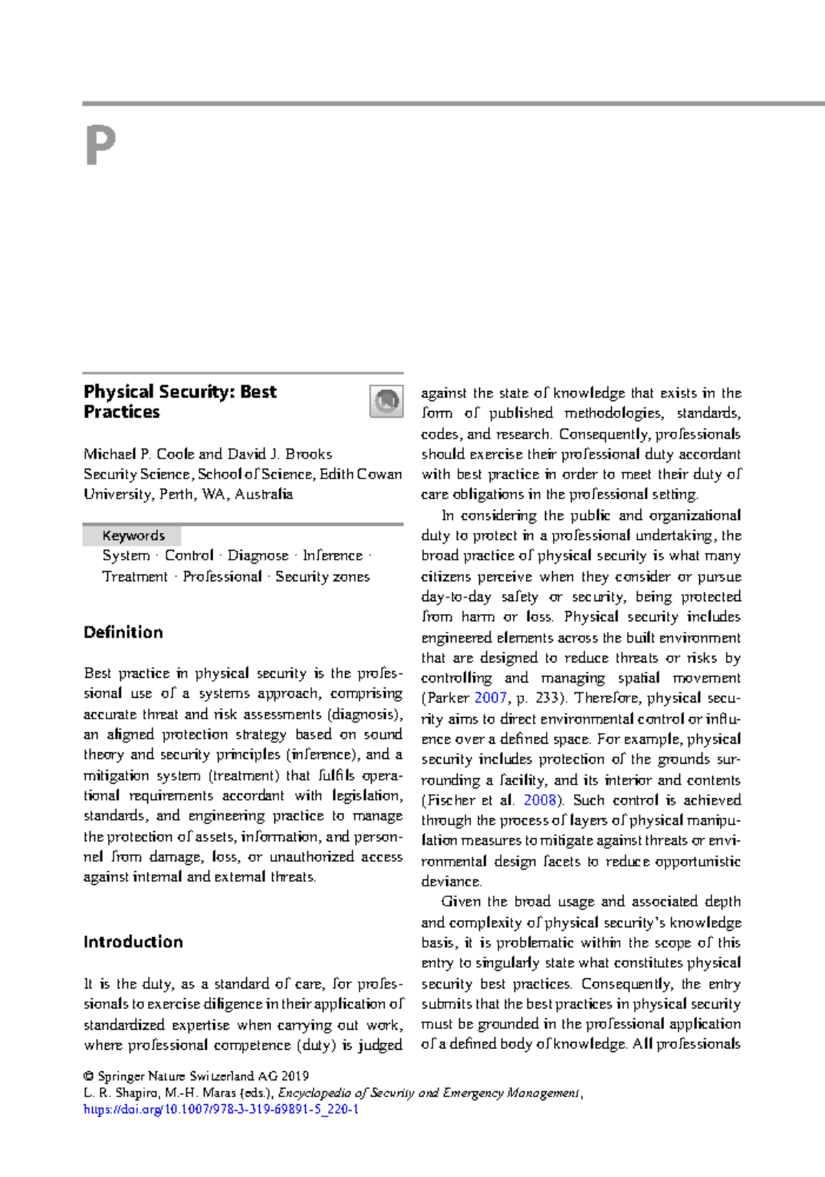 Best Practice in Physical Security - P Physical Security: Best ...