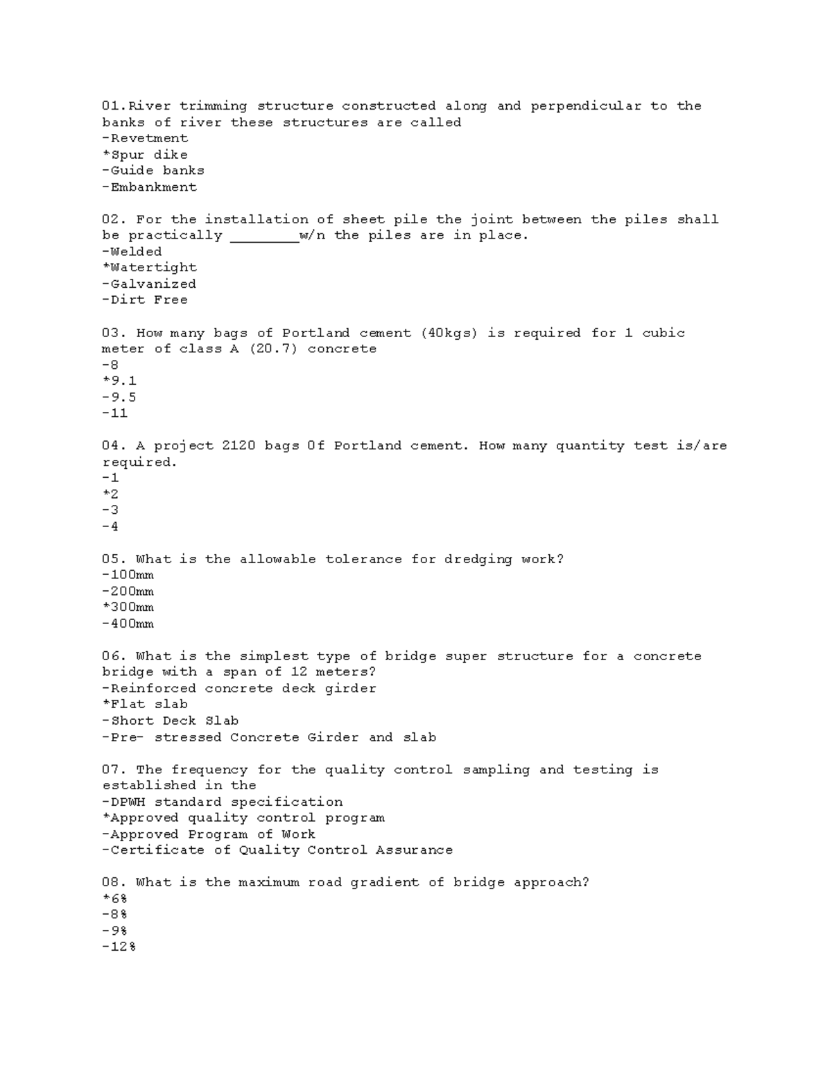 PE EXAM SET 13 - Reviewer for DPWH PE examination - 01 trimming ...