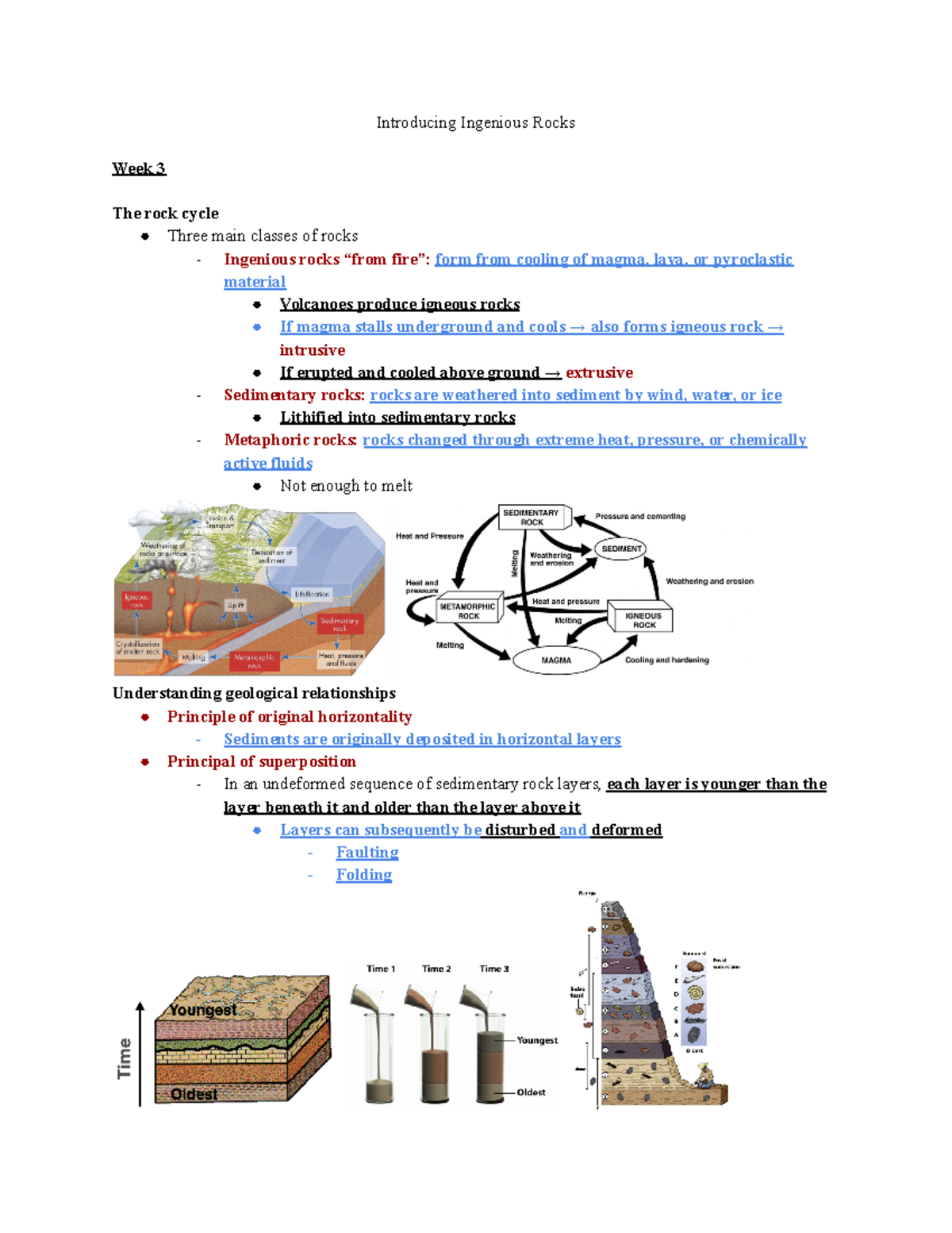 Earth 11 notes week 3 - Introducing Ingenious Rocks Week 3 The rock ...