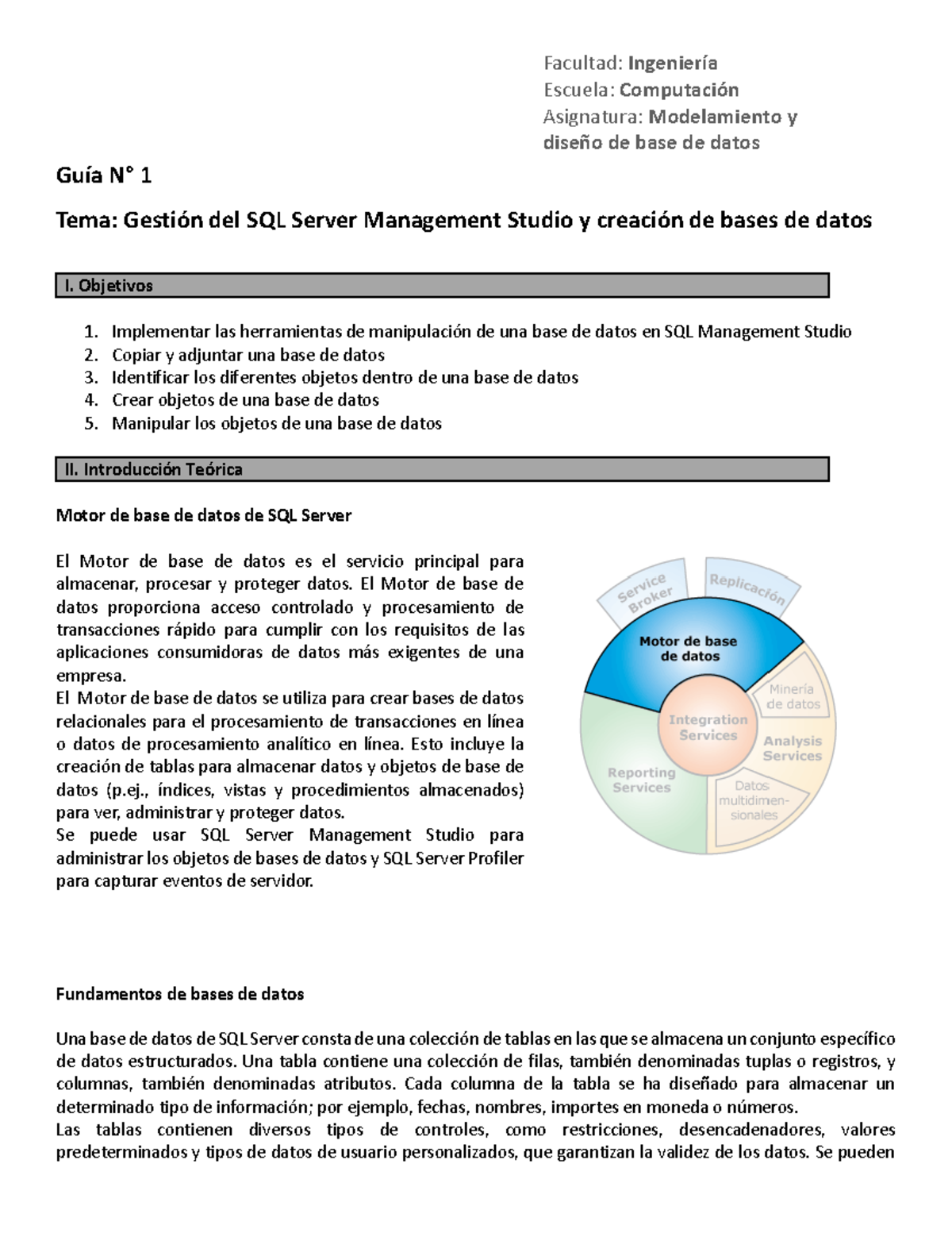 Guia-1 - dsdasd - Guía N° 1 Tema: Gestión del SQL Server Management ...