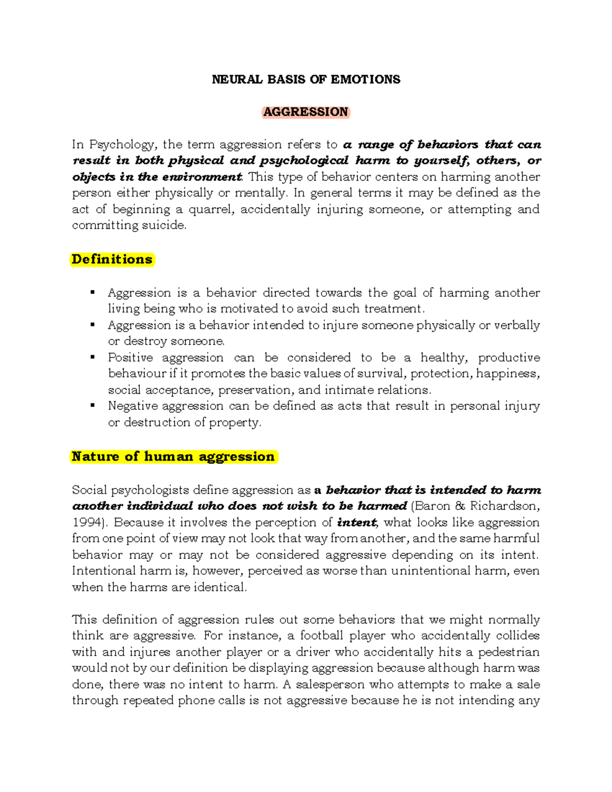 Aggression - Nature, neural & hormonal mechanisms - NEURAL BASIS OF ...