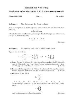 Mathematische Methoden - MATHEMATISCHE METHODEN ⑮ → → Gib , - E. E ...