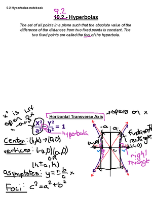 1.9 Circles Guided Notes signed - Conic Sections The Circle Center ...