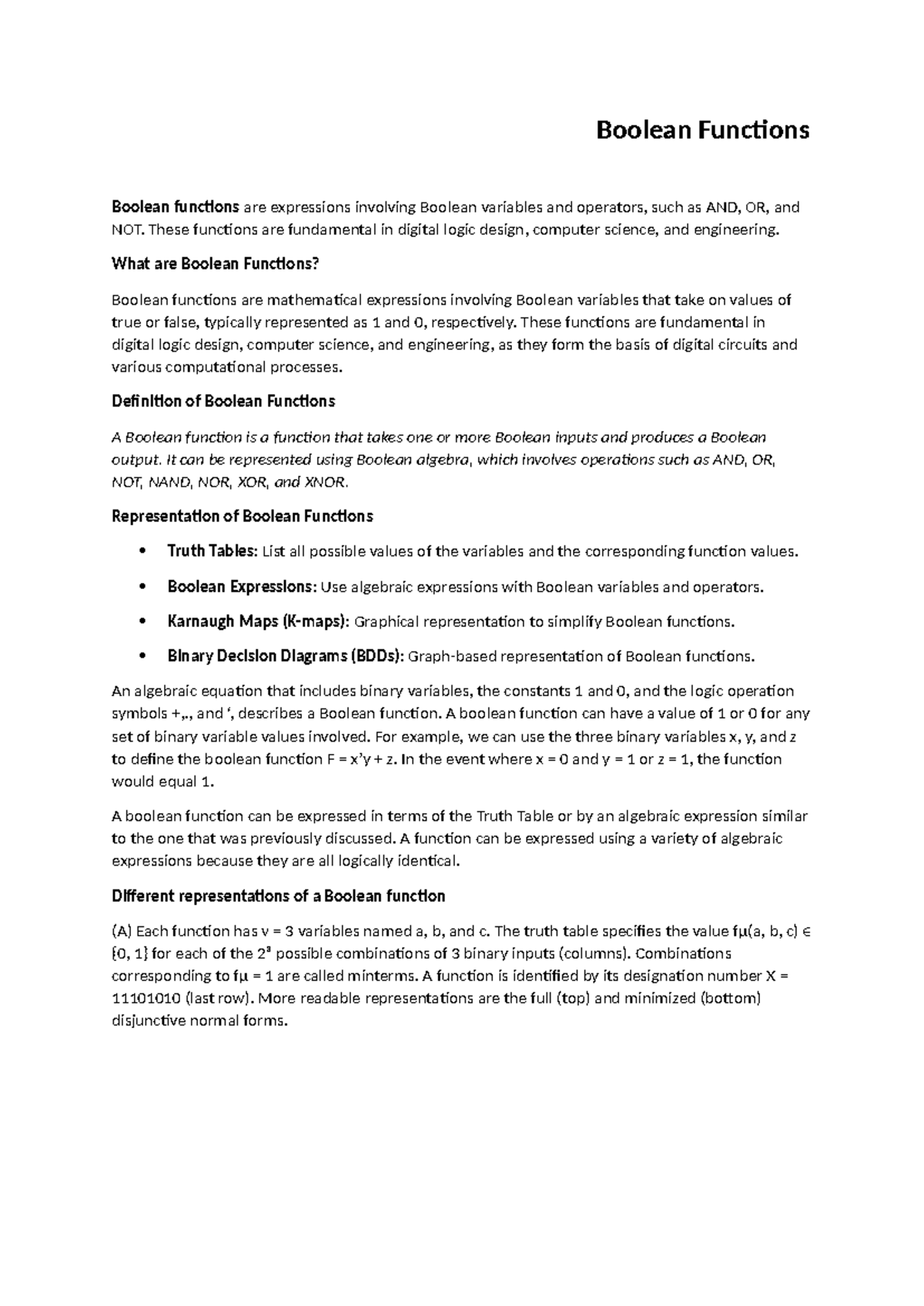 Boolean Function Boolean Functions Boolean Functions Are Expressions 2318