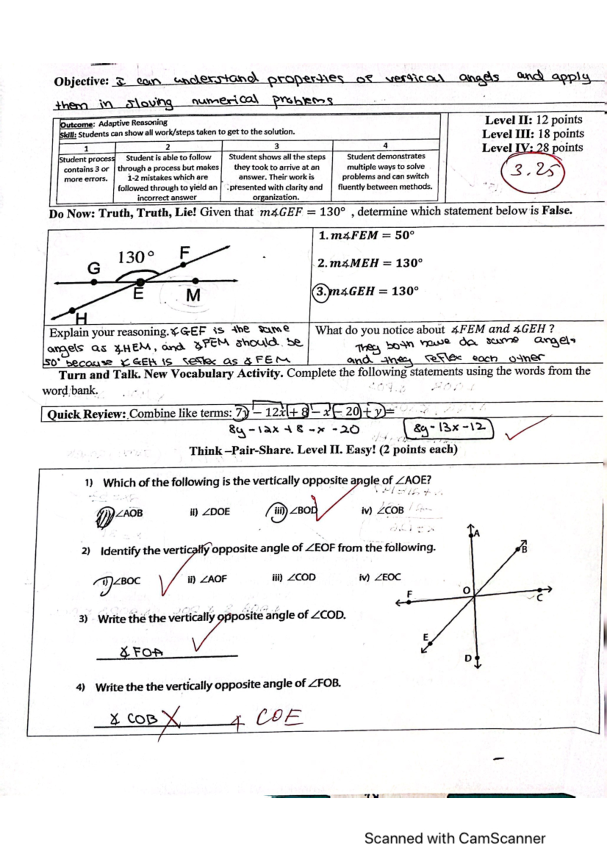 Geometry Lesson #7. Vertical Angles - Studocu