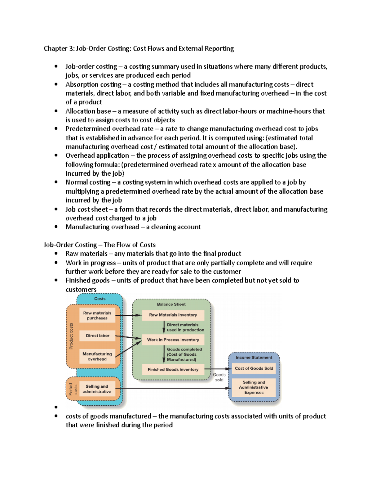 Chapter 3- Job-Order Costing- Cost Flows and External Reporting - It is ...